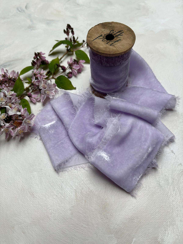 SOFT LILAC VELVET RIBBON - Silk & Purl