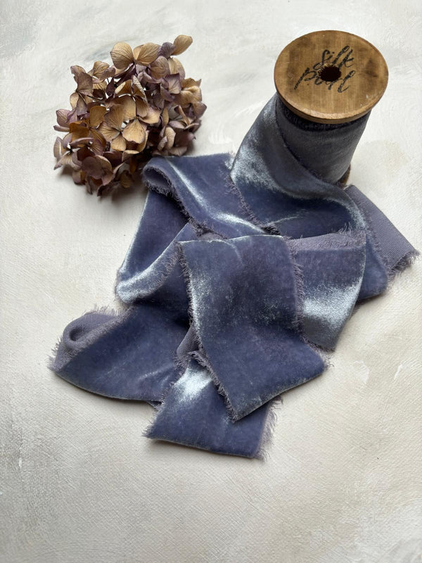 MOORLAND HEATHER SILK VELVET RIBBON - Silk & Purl